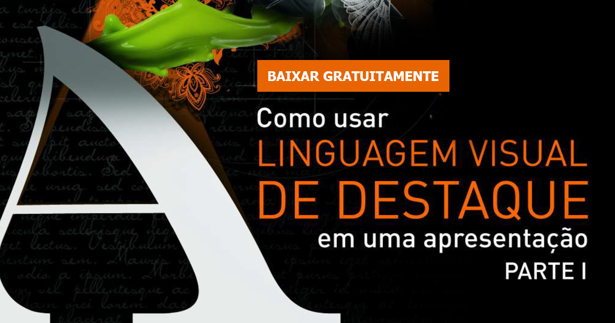 Linguagem visual de destaque em uma apresentação