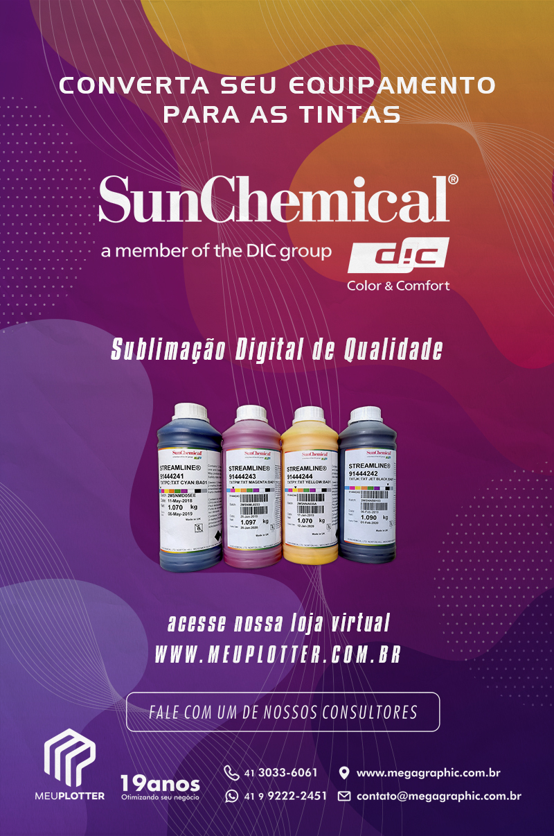 Converta suas tintas Sublimaticas para a linha Sun Chemical - Megagraphic