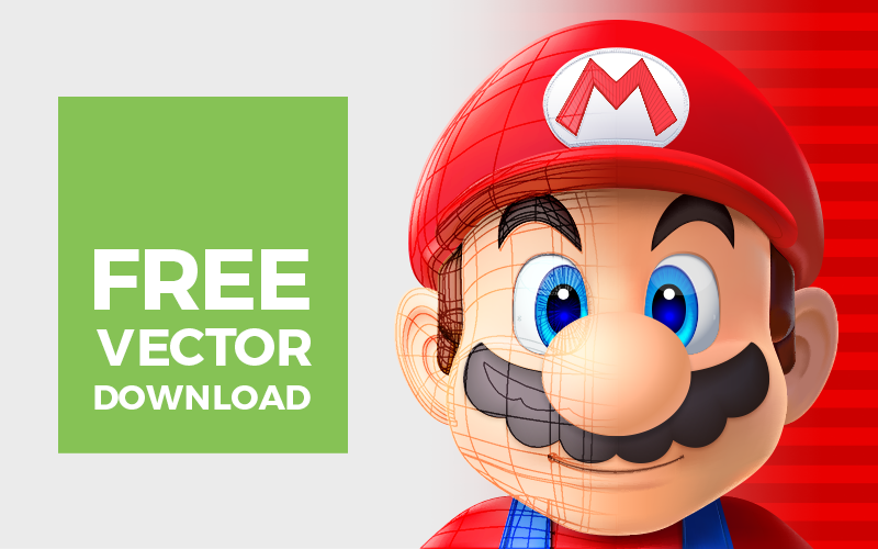 Super Mario - Free Vector Download - Illustrator Gradient Mesh Tool